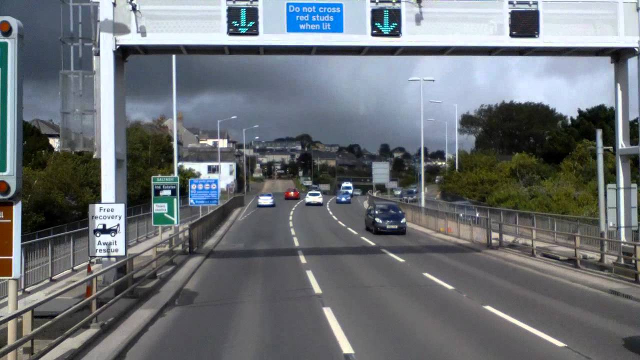 England - Cornwall Border at Tamar Bridge - YouTube