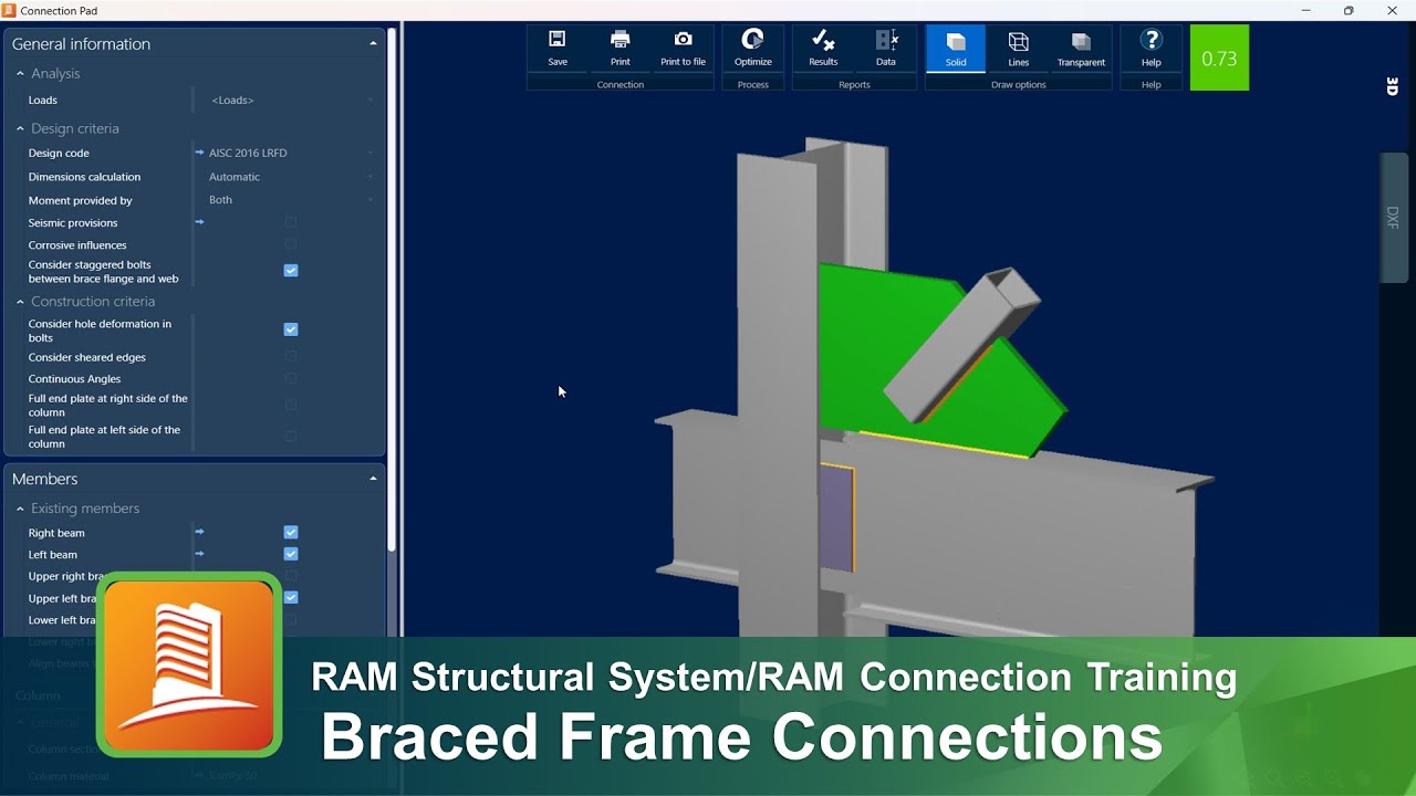 Designing Connections for Braced Frames #RSS #RAM Connection - YouTube