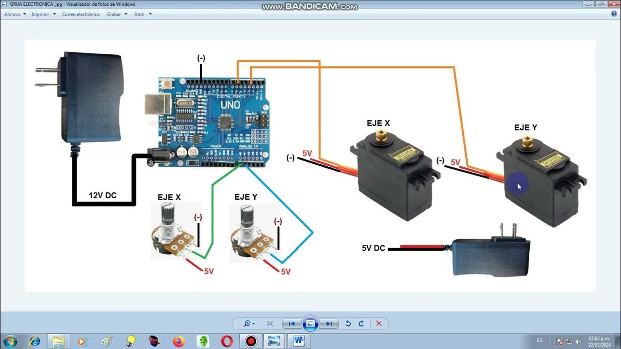 GRÚA ELECTRÓNICA CON ARDUINO Y SERVOMOTOR - EXPLICACIÓN Y FUNCIONAMIENTO. - YouTube