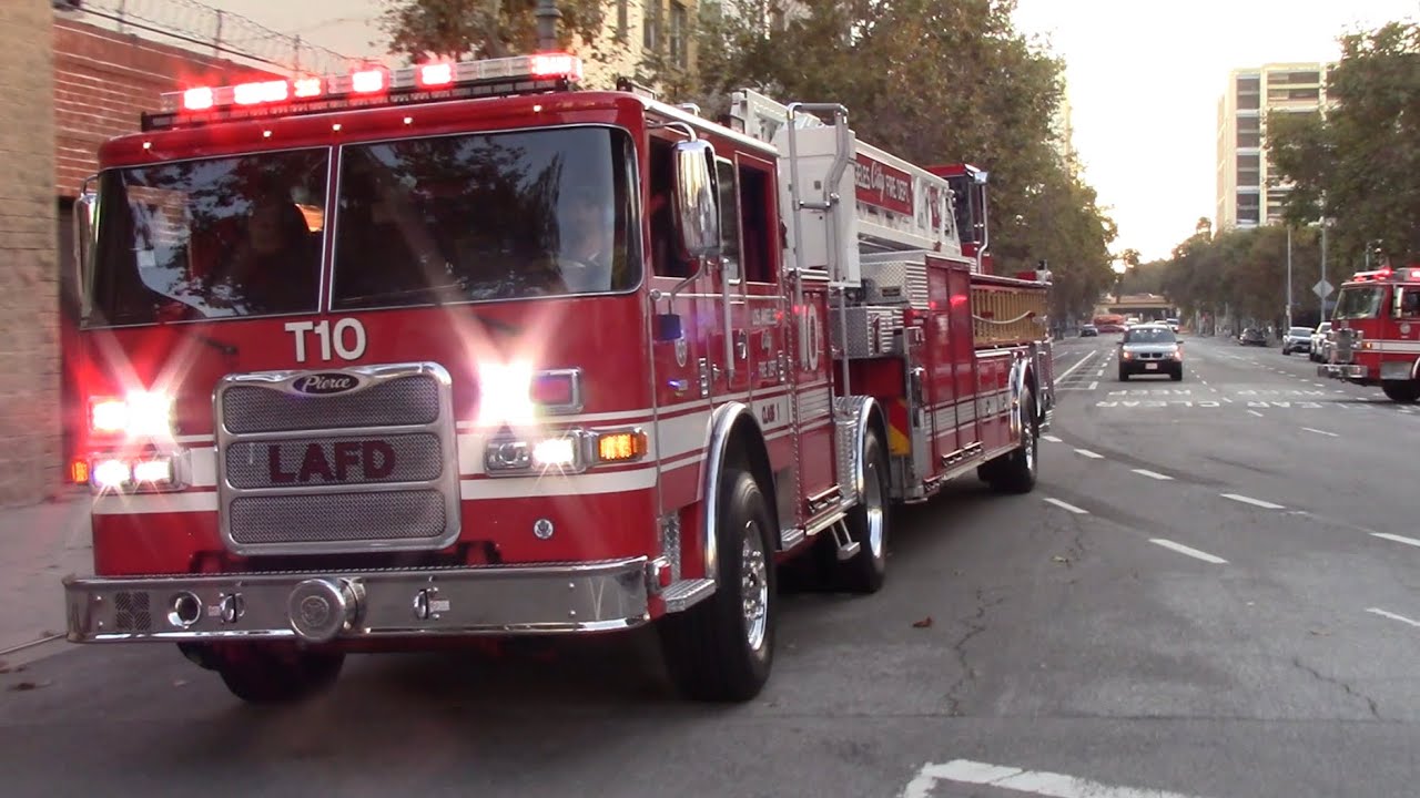 *AIRHORN* LAFD Light Force 10 responding - YouTube