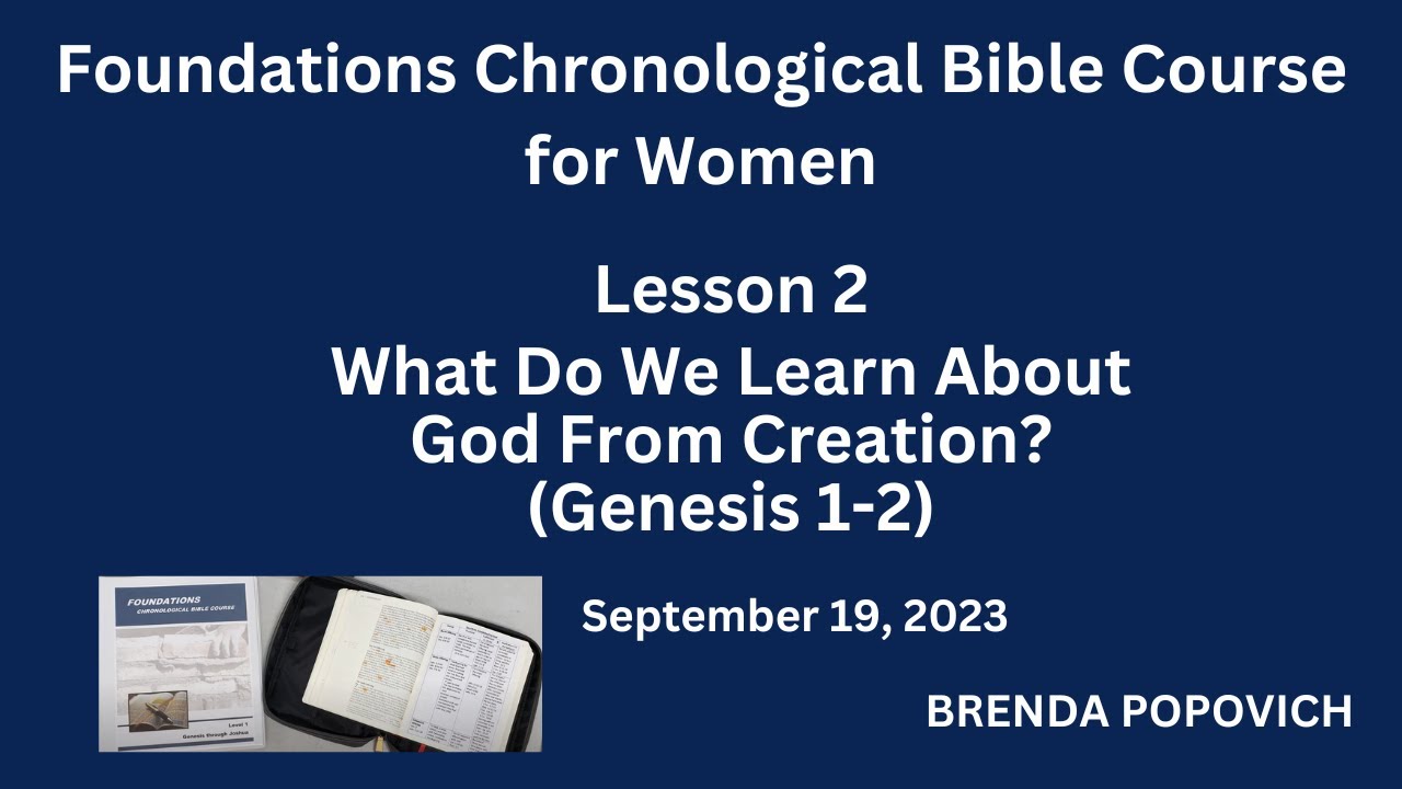 Foundations Chronological Bible Course for Women 9-19-2024 - YouTube