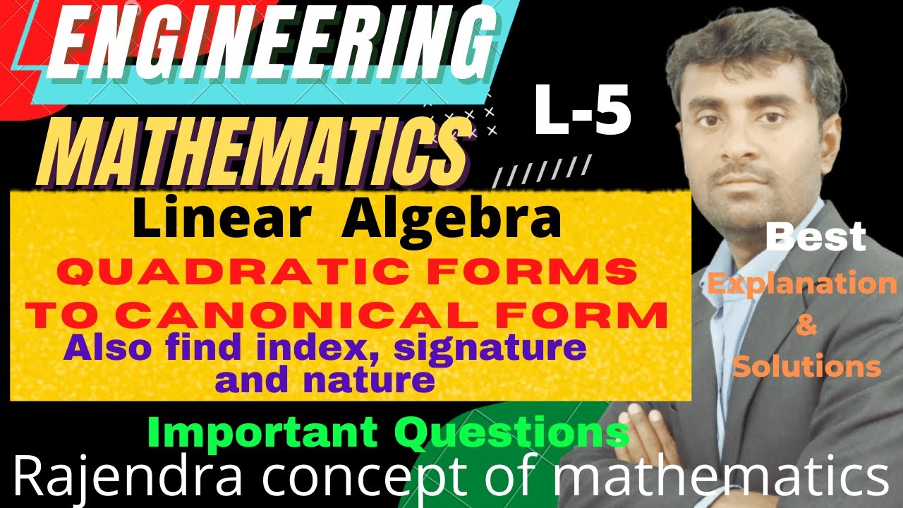 Canonical form | Reduce Quadratic form Canonical form | Find index ...