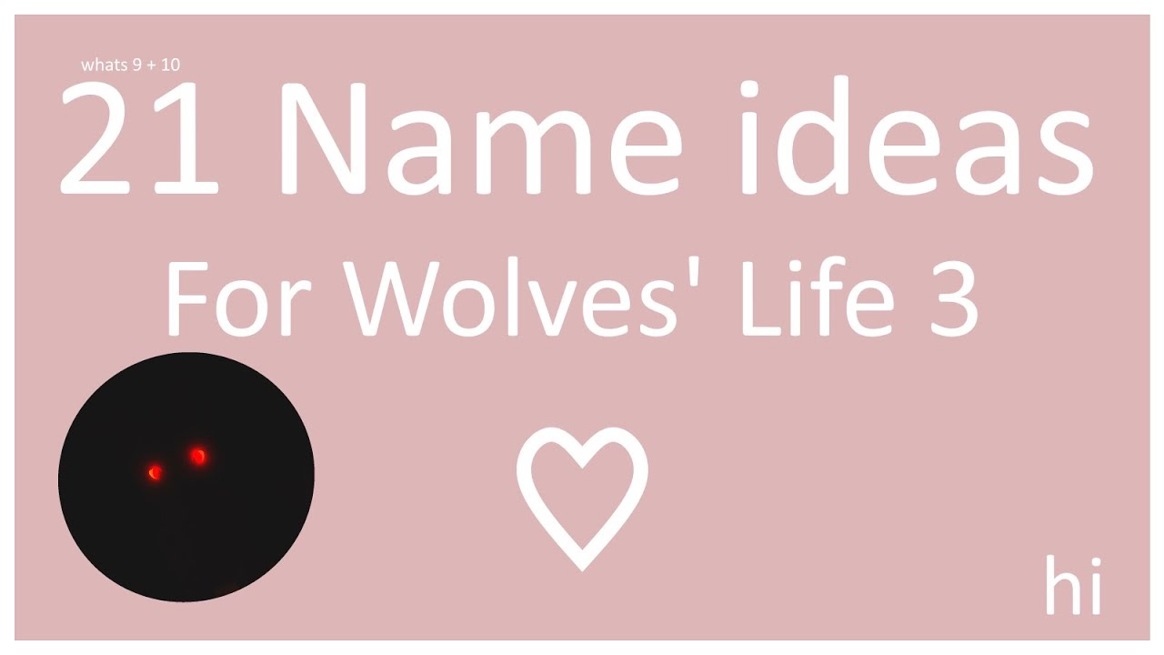 Wolves' Life 3 Name Ideas || Roblox - YouTube