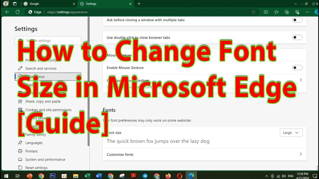 How to Change Font Size in Microsoft Edge [Guide] Khmer Video 2024 ...