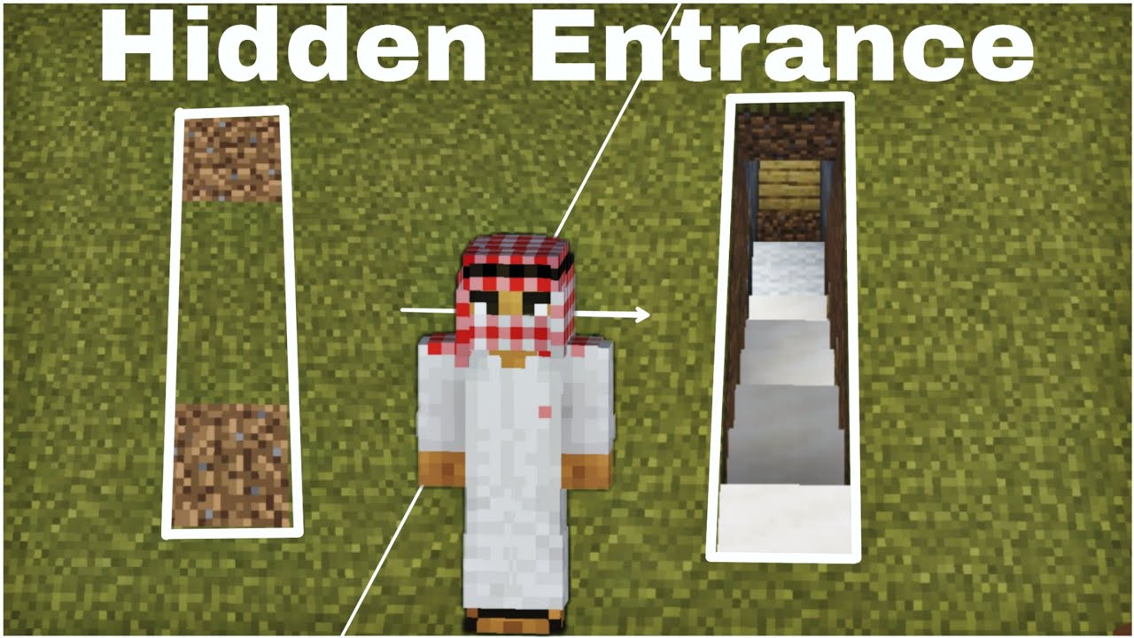 Hidden Staircase in Minecraft PE | Secret Redstone Base Entrance ...