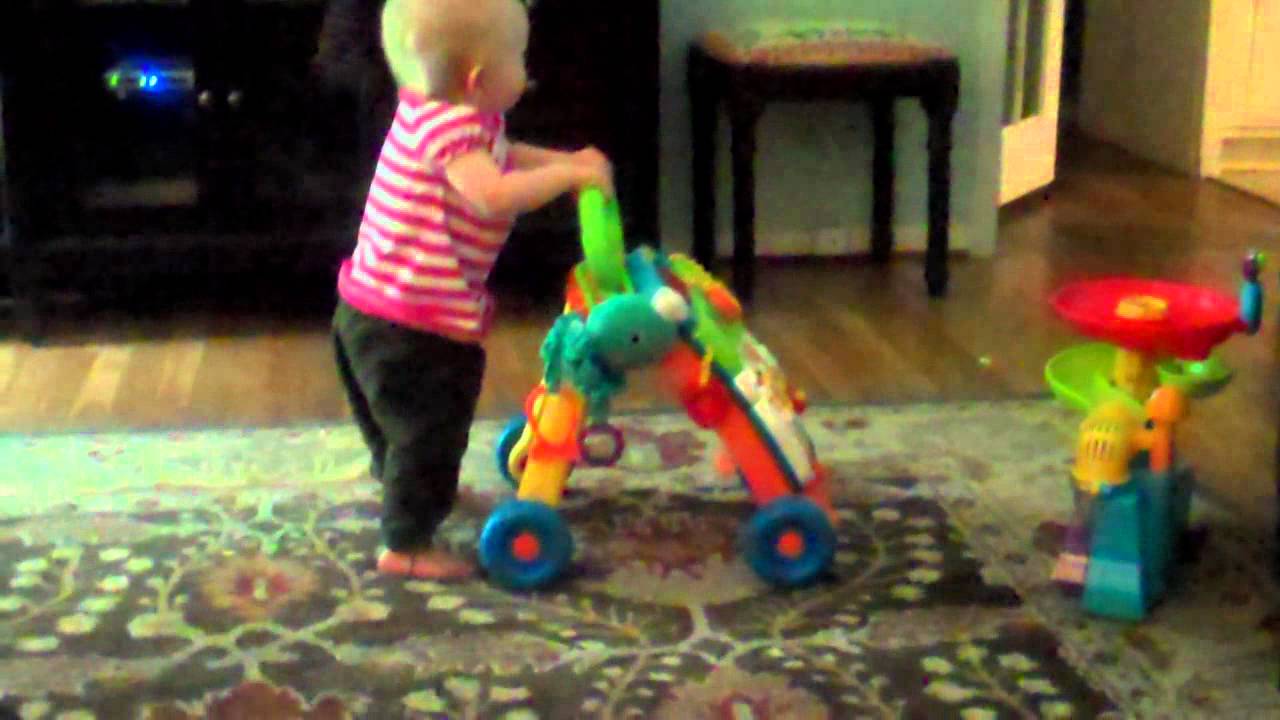 Taking Her Learning Walker for a Stroll - YouTube