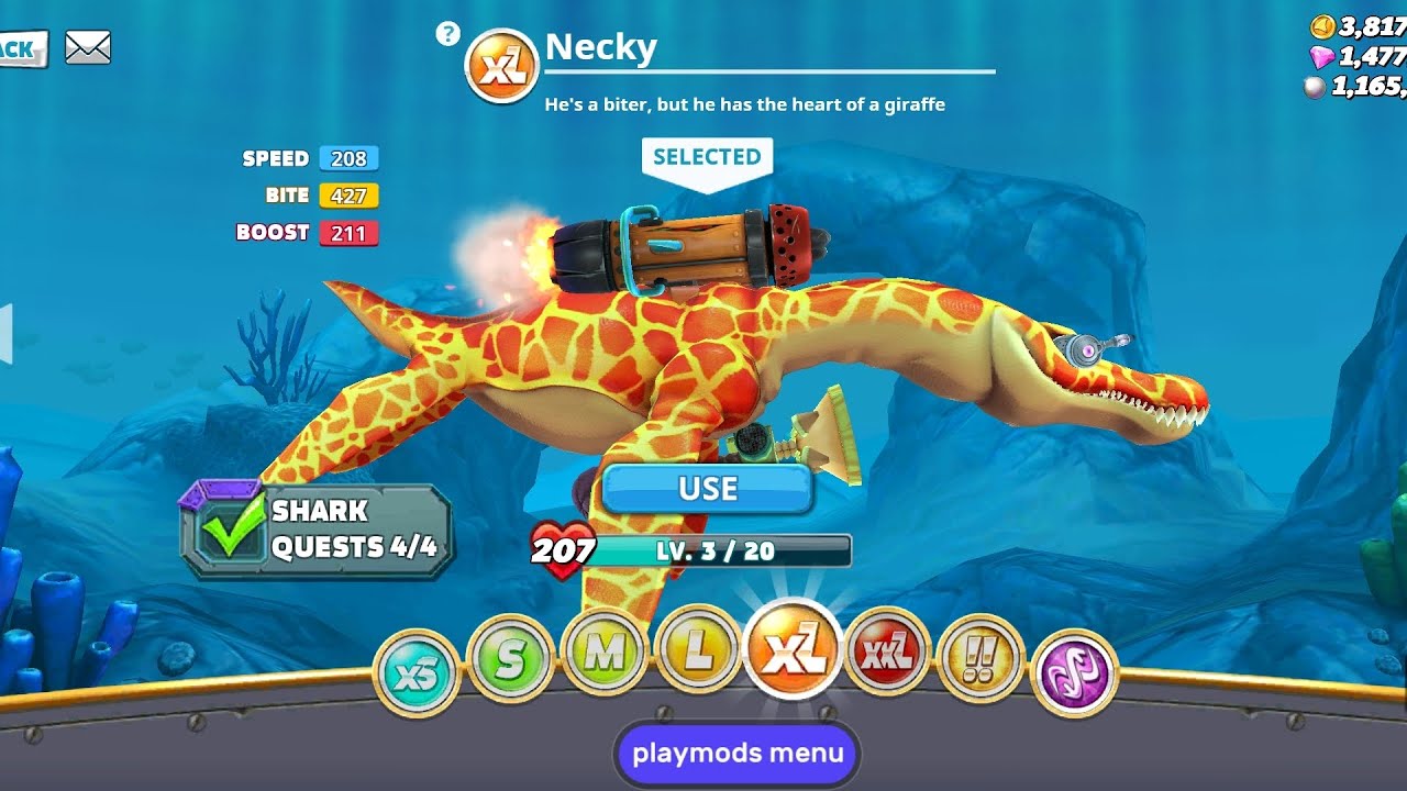 Hungry Shark World Mod Menu 5.0.2 Unlimited Money & Unlock All Shark ...