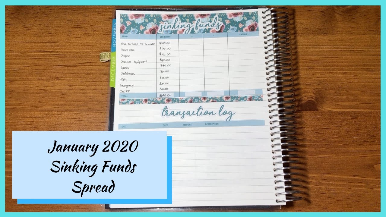January 2020 Sinking Funds Spread || Budget with Syl - YouTube