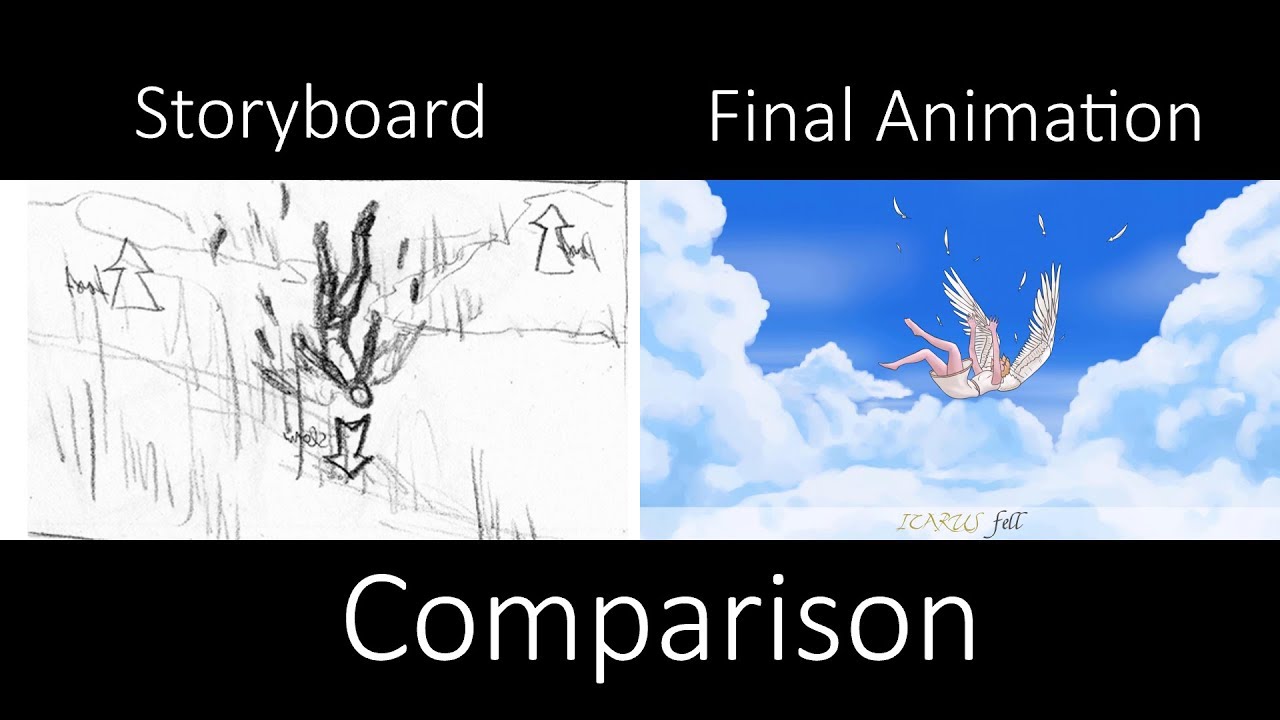 Icarus Flew - Animated Poem - Storyboard & Final Animation - Comparison ...