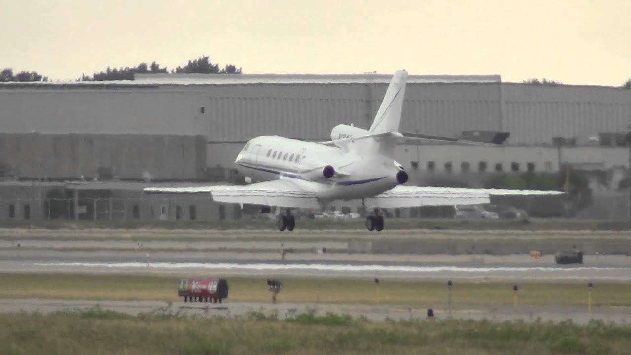 Dassault-Breguet Falcon 50 Smooth Landing Minneapolis International HD ...