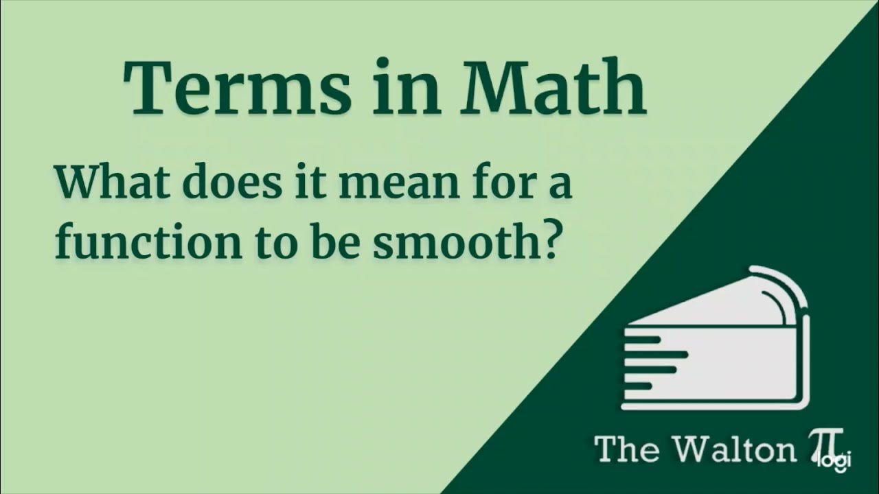What is a smooth function? - YouTube