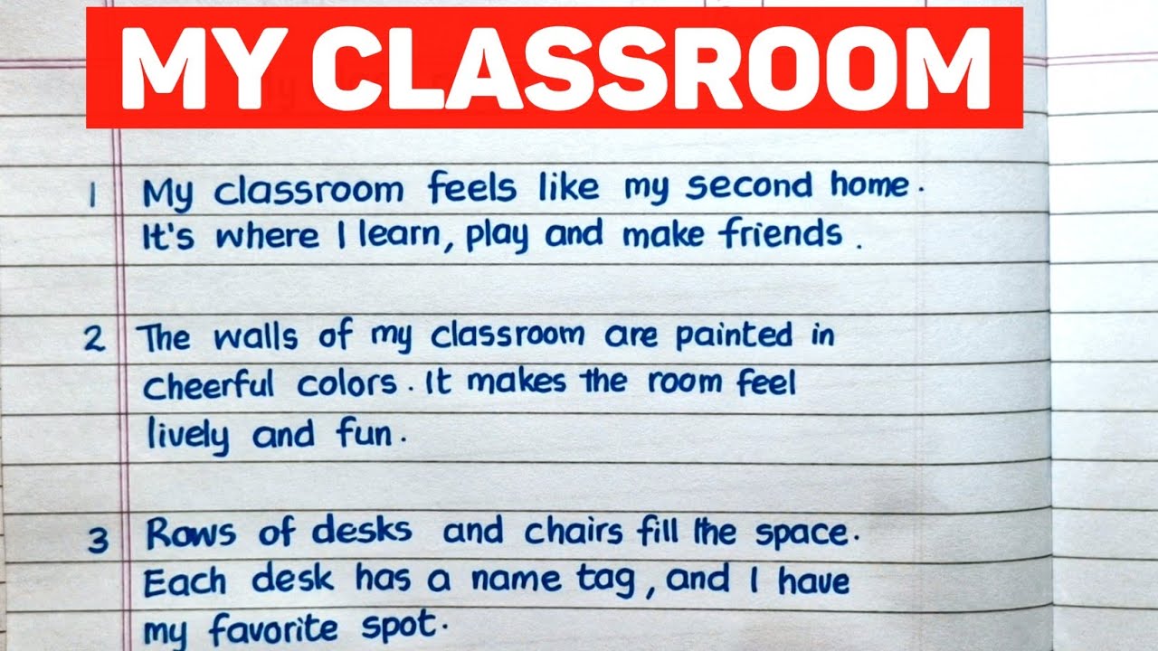 My Classroom 10 line | My Classroom Essay in English - YouTube