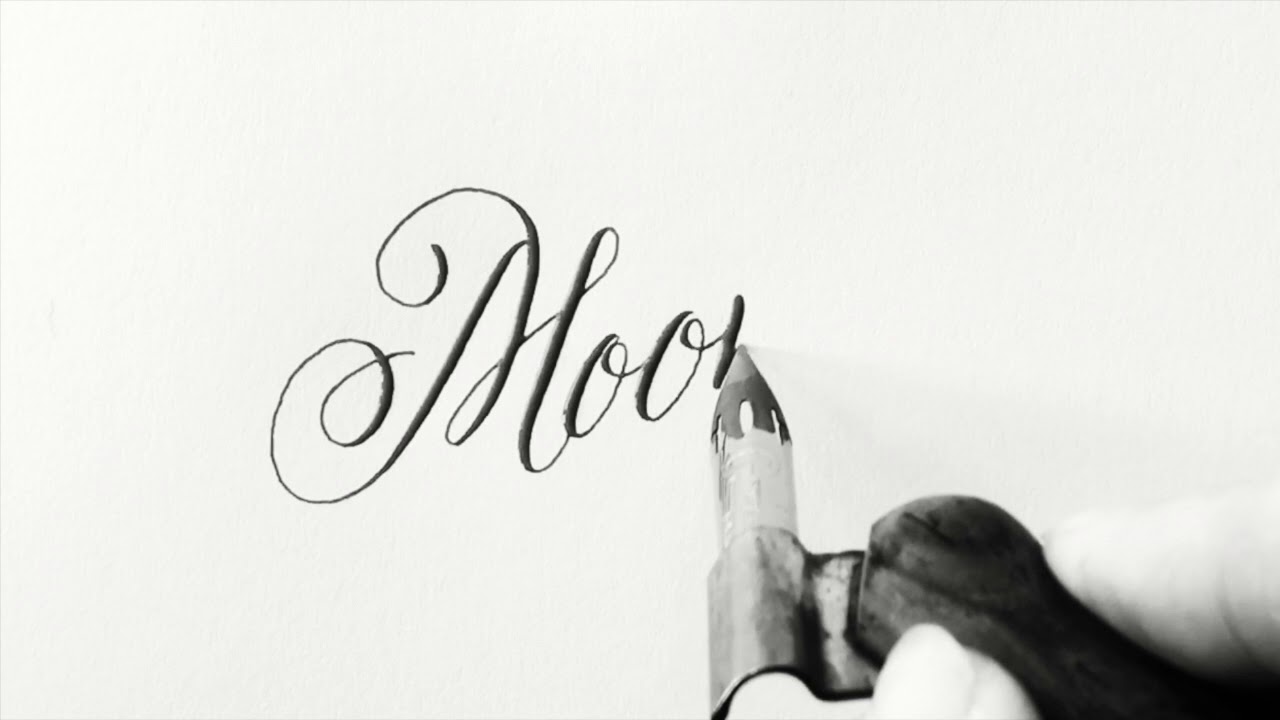 Calligraphy – Moon – handwritten with curls & swirls - YouTube