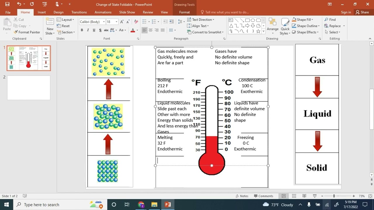 Changing States Of Matter Foldable