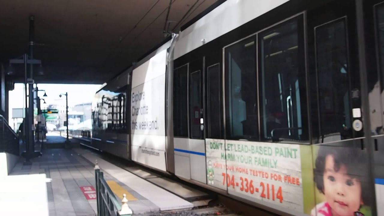 Charlotte LYNX Light rail downtown Charlotte - YouTube