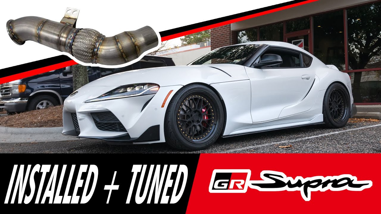 Over Our Shoulder: 2020 Toyota GR Supra Down-Pipe Install + EcuTek Tune ...