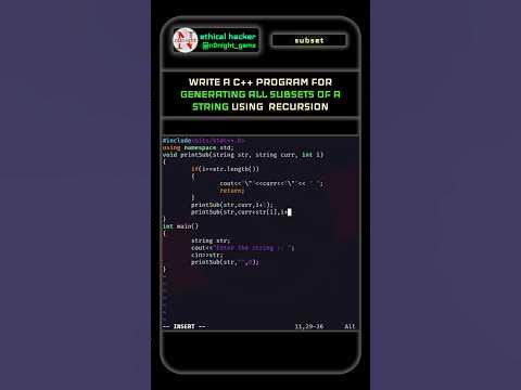 Subset Generation: Recursion Approach #cplusplus #nonightgams #recursion #subsets #codesnippet ...