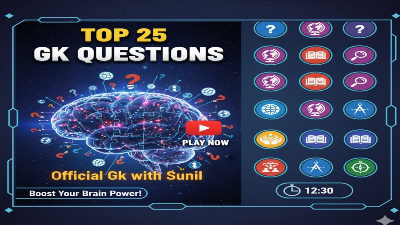 Top 25 GK Questions – Official GK With Sunil #generalknowledgequiz # ...