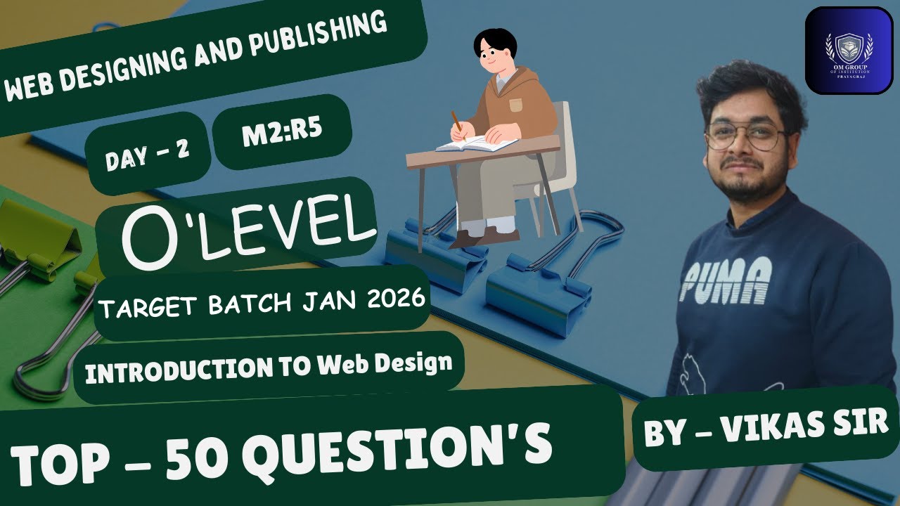🚨 O LEVEL M2:R5 TOP 50 Qs! | Web Designing and Publishing CRASH COURSE ...