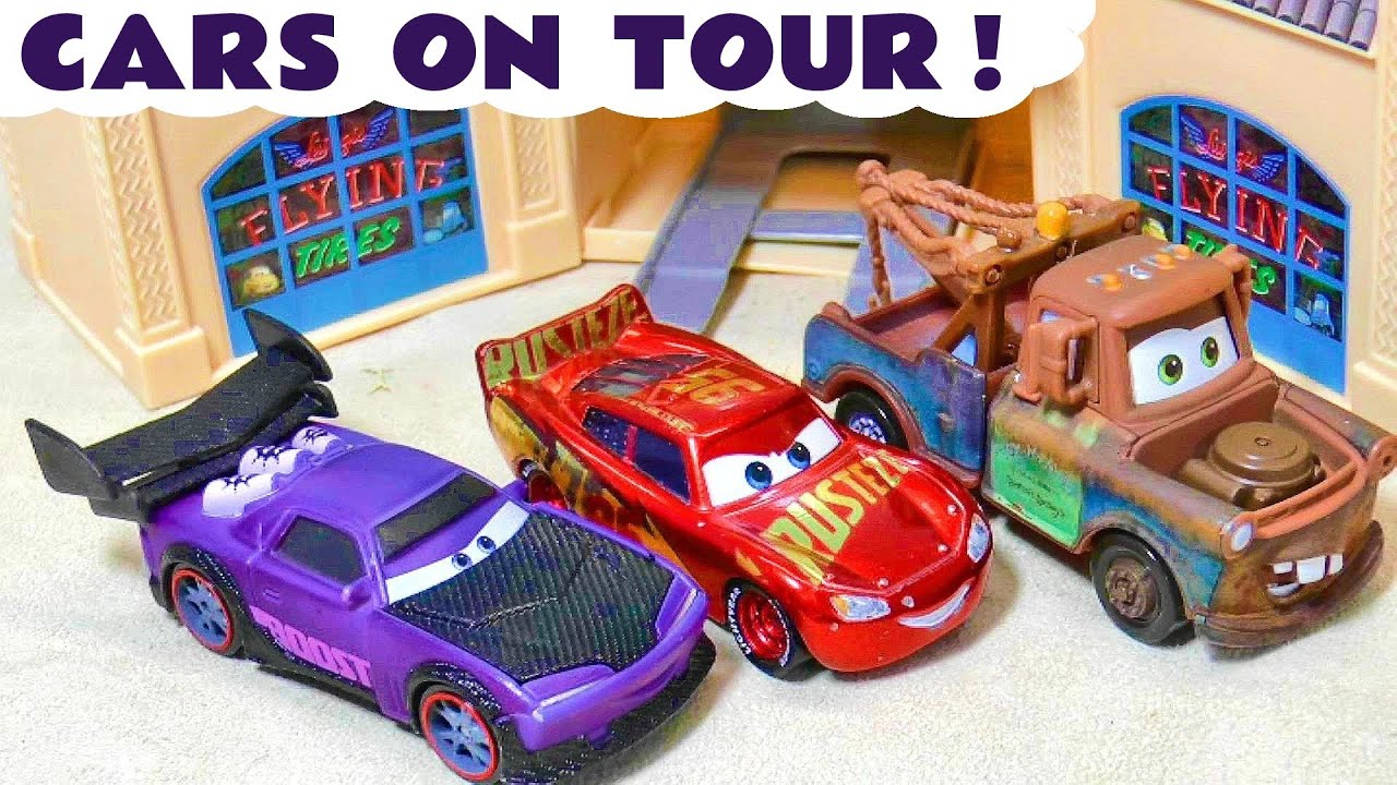 Radiator Springs Racing Tour with Toy Car McQueen - YouTube