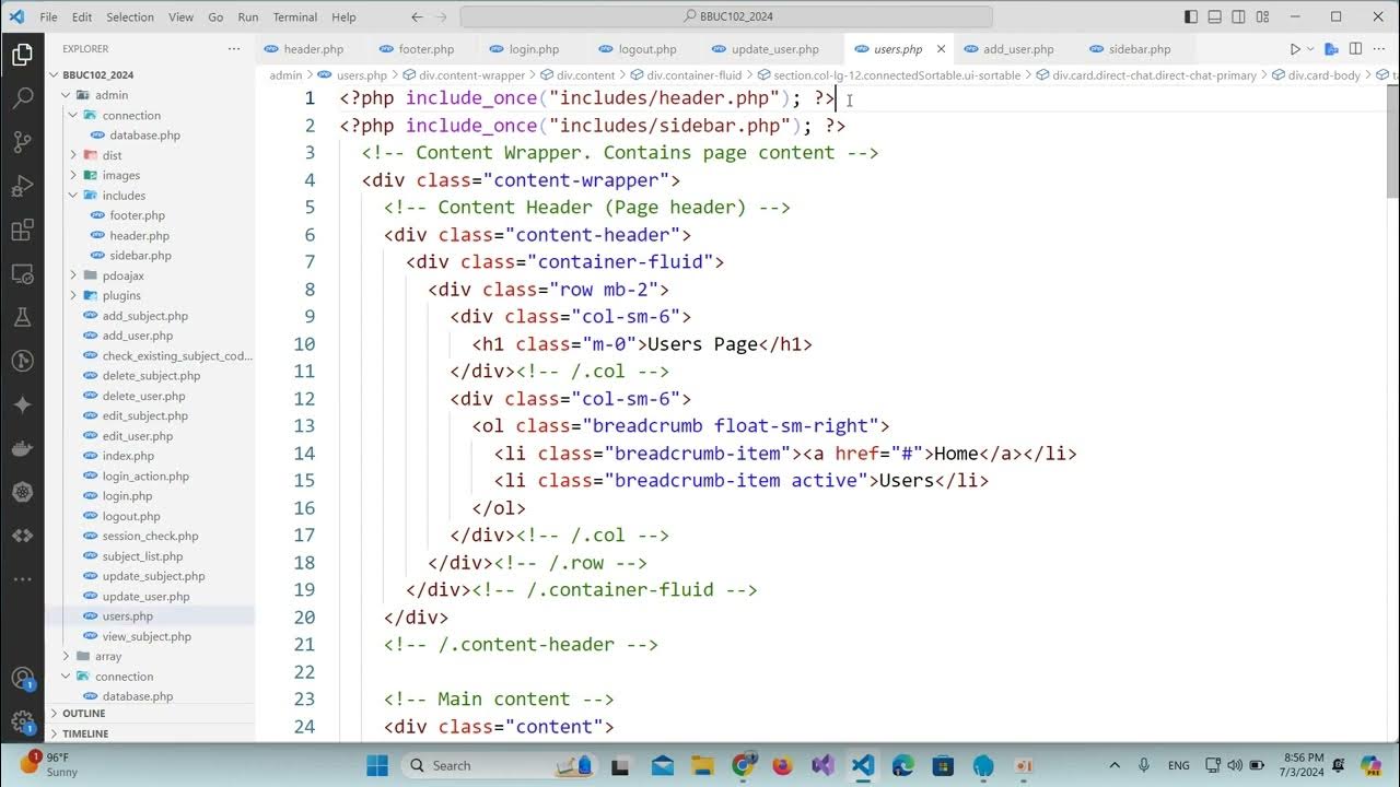 RoomC102-Web Application Development-PHP SESSION-Display User Login-04-07-2024 - YouTube
