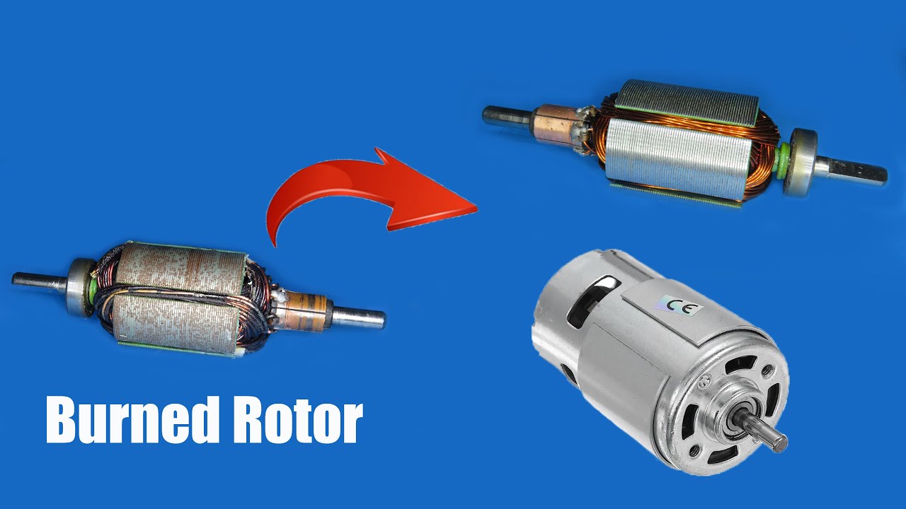 How to repair a burned 775 DC motor very easy - YouTube