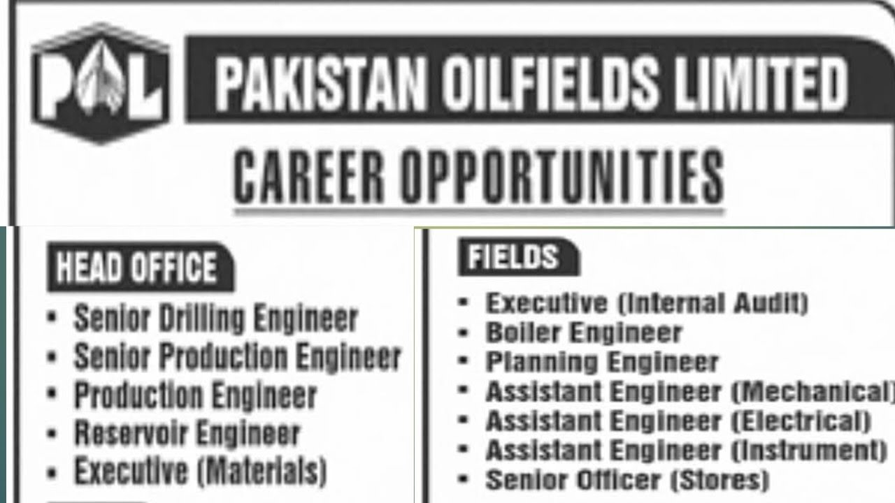 Pakistan Oilfield jobs in Pakistan 2024 | Oil field Pakistan Engineer jobs in Islamabad - YouTube