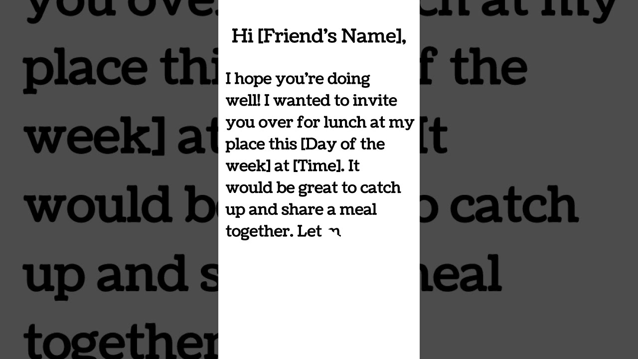 Simple Way To Invite Someone For Lunch At Your Home Through Text Simple Way To Invite Someone For Lunch At Your Home Through Text