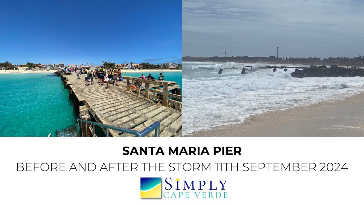 Santa Maria, Cape Verde. Tropical storm destroys famous pier! - YouTube