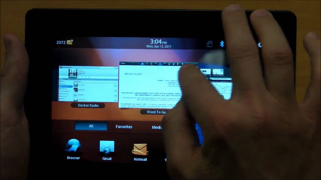 BlackBerry PlayBook UI Overview - YouTube