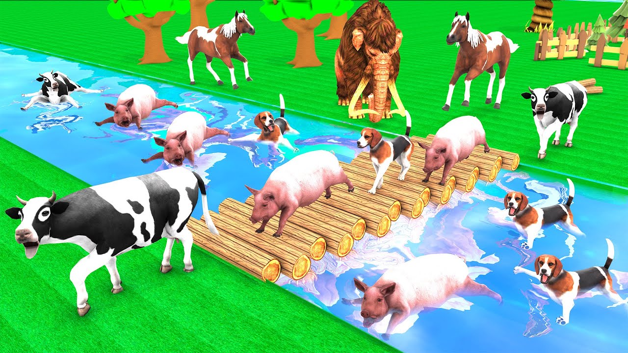 Mammoth Helps Farm Animals To Cross The River | Animal Crossing Video ...