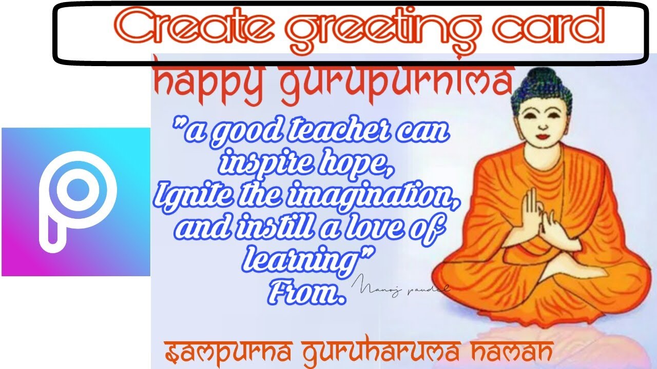 Create greeting card || Picsart tutorial || Gurupurnima Special || Tech ...