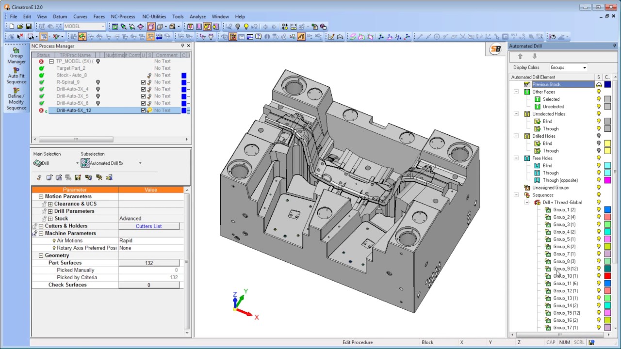 CimatronE 12 Highlights Automated Drill - YouTube