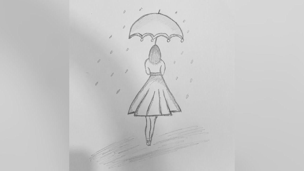 How to draw a girl with umbrella step by step | very easy drawing | খুব ...