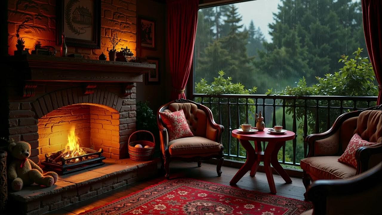 Heavy Rain & Fireplace Sounds | Cozy Cabin Ambience | Ultimate Relaxation & Deep Sleep 🌧️🔥 - YouTube