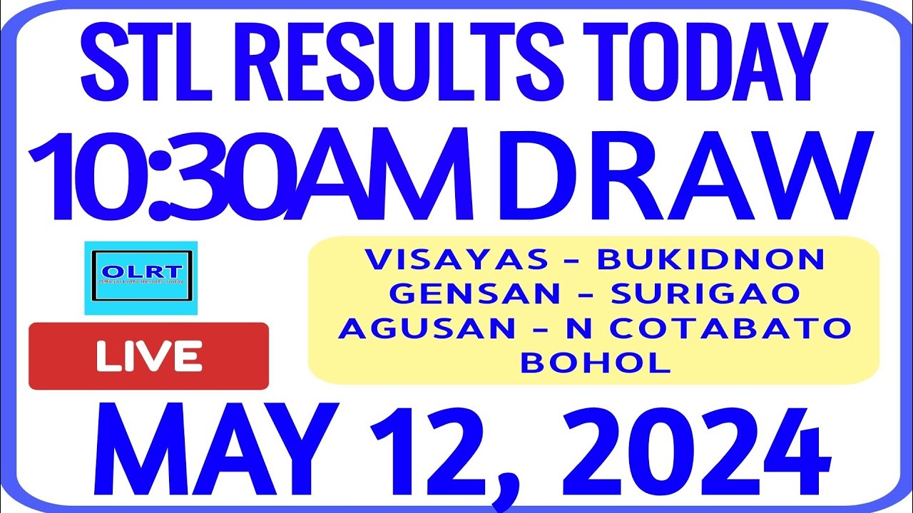 Stl results today 10:30am DRAW May 12, 2024 stl swer3 - YouTube