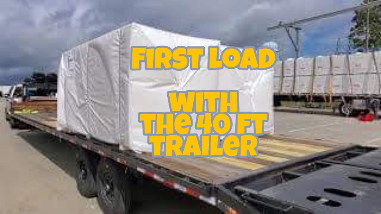 First load with the 40 ft trailer! - YouTube