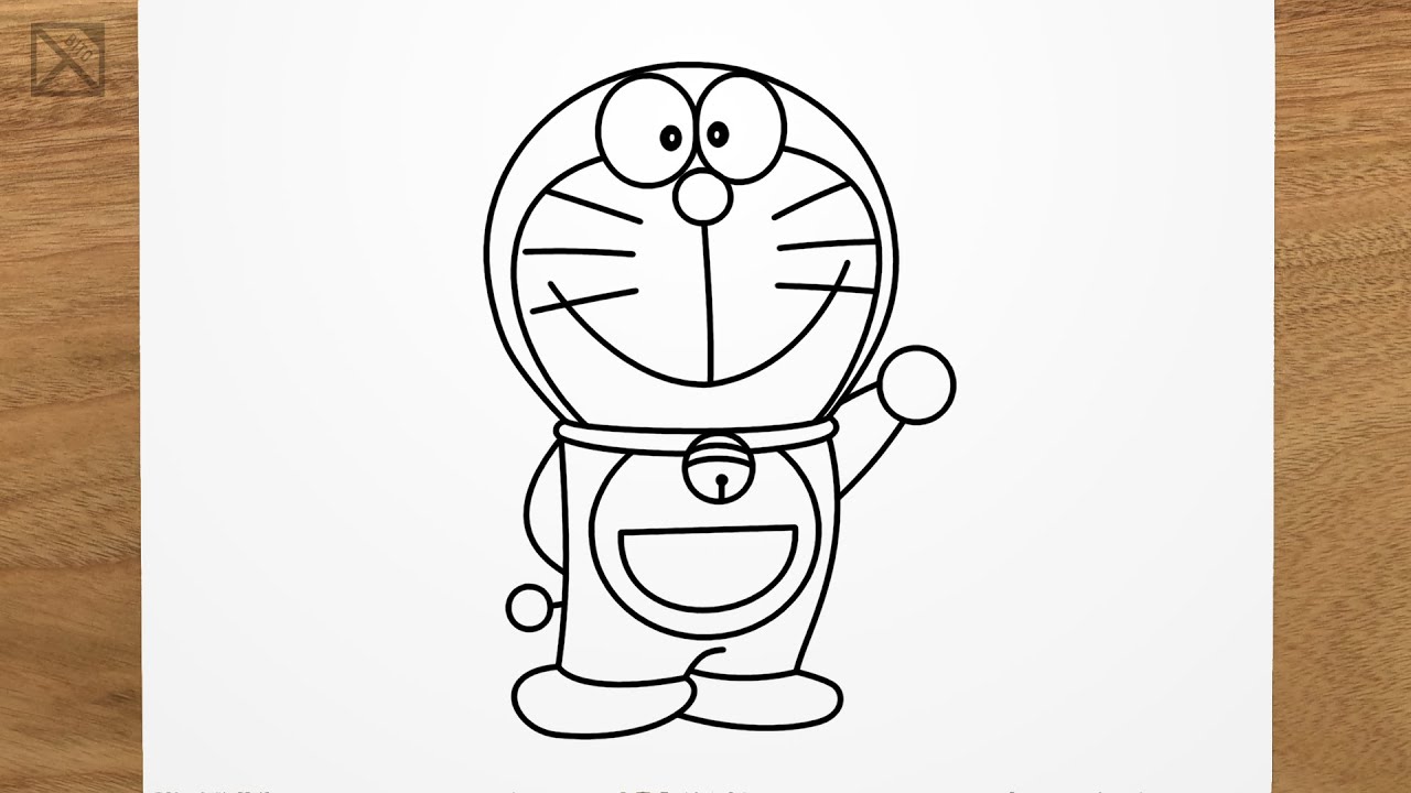 How to draw DORAEMON step by step, EASY - YouTube