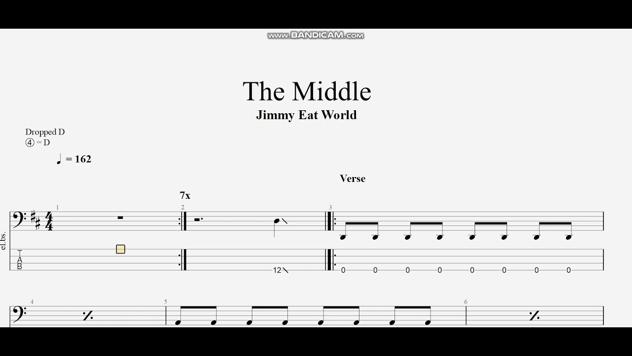 Jimmy Eat World - The Middle (bass tab) - YouTube