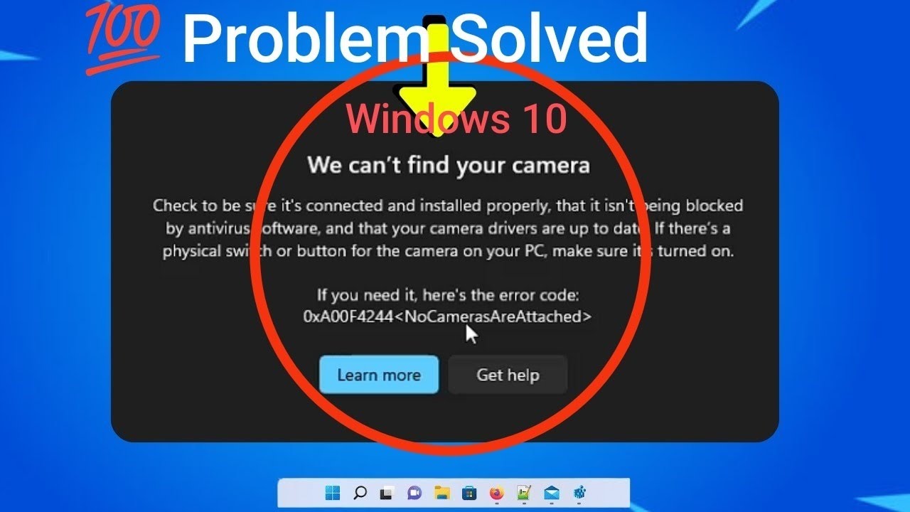 We Can't Find Your Camera. 💯 Solved error code - 0xA00F4244. - YouTube