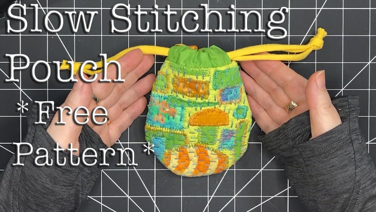 How to Make a Slow Stitching Rounded Drawstring Pouch-Beginner Friendly ...
