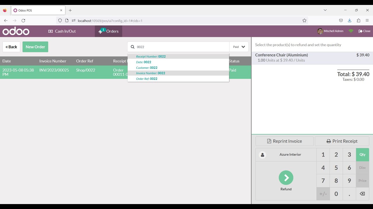Odoo POS Orders Custom Search (By Invoice Number & Order Ref) - YouTube
