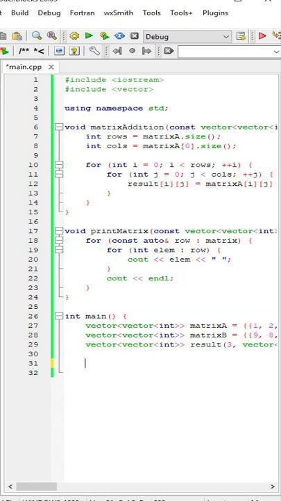C Matrix Addition Program Tutorial 3x3 Matrices Asmr Coding Youtube