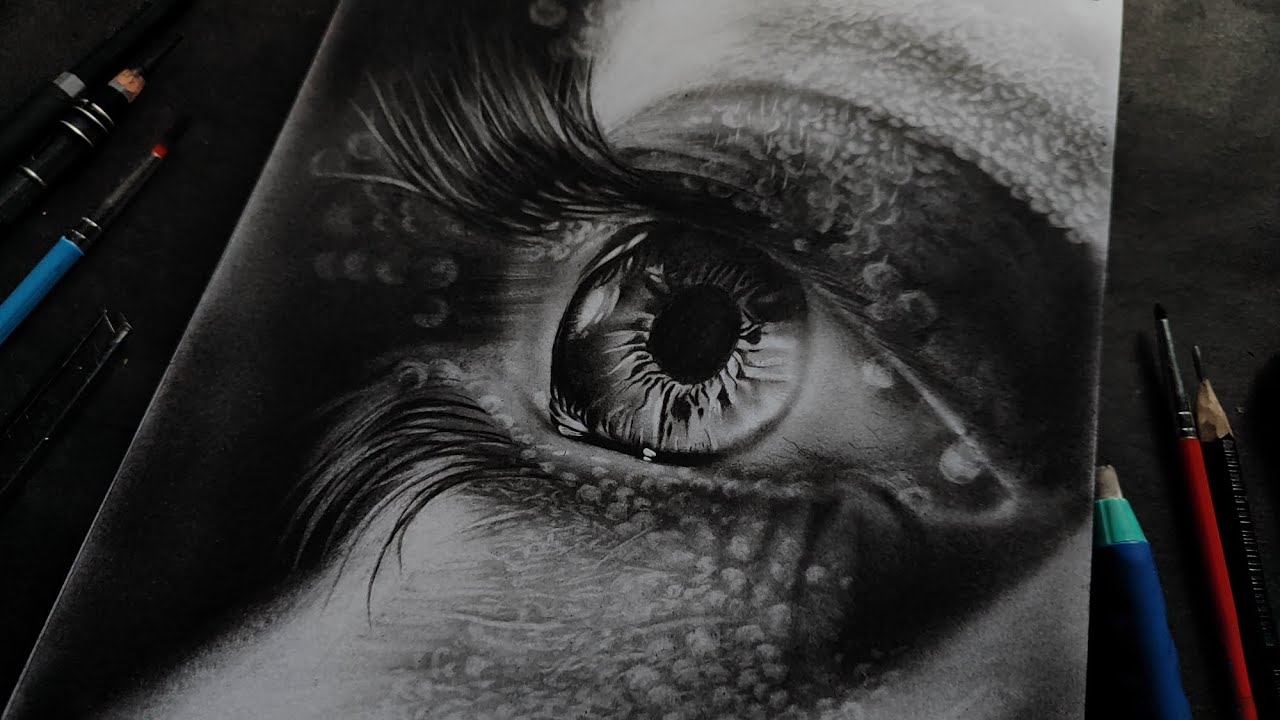 hyper Realistic eye drawing | Gagan art & creation - YouTube