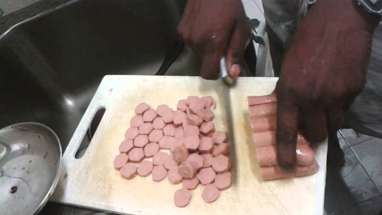 Easy way cut chicken franks - YouTube