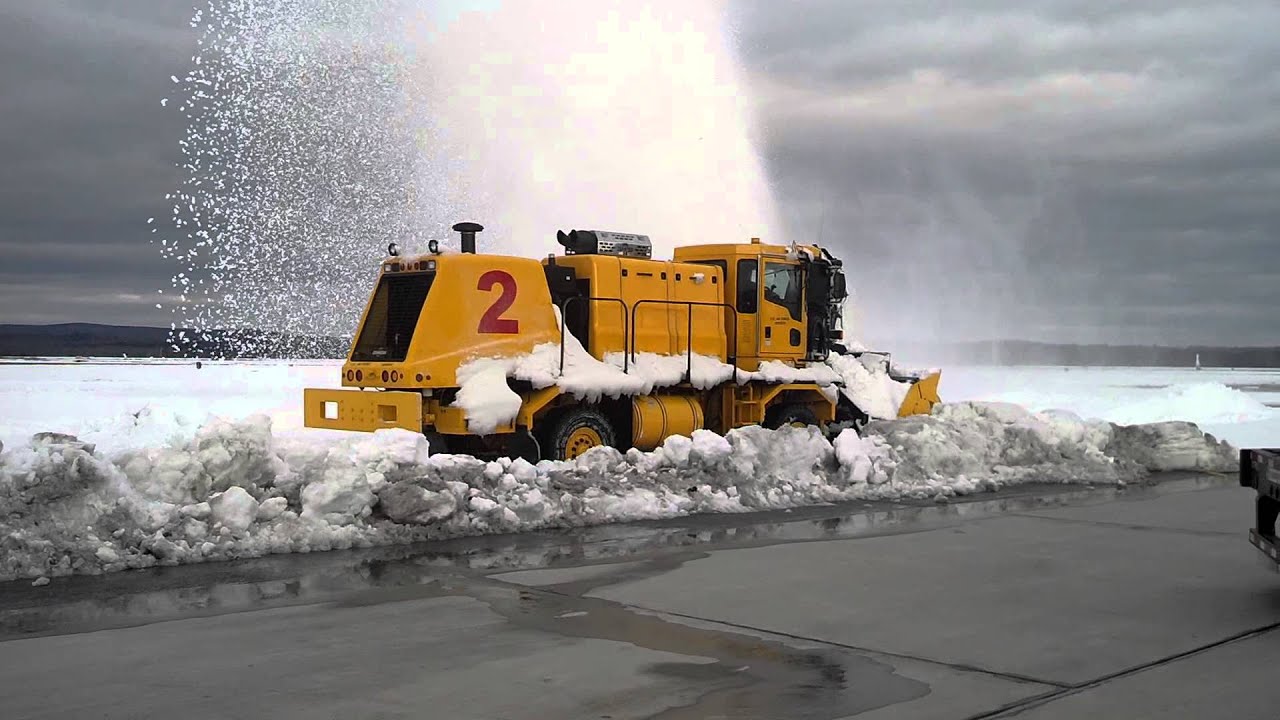 Snow removal at Westover AFB - YouTube