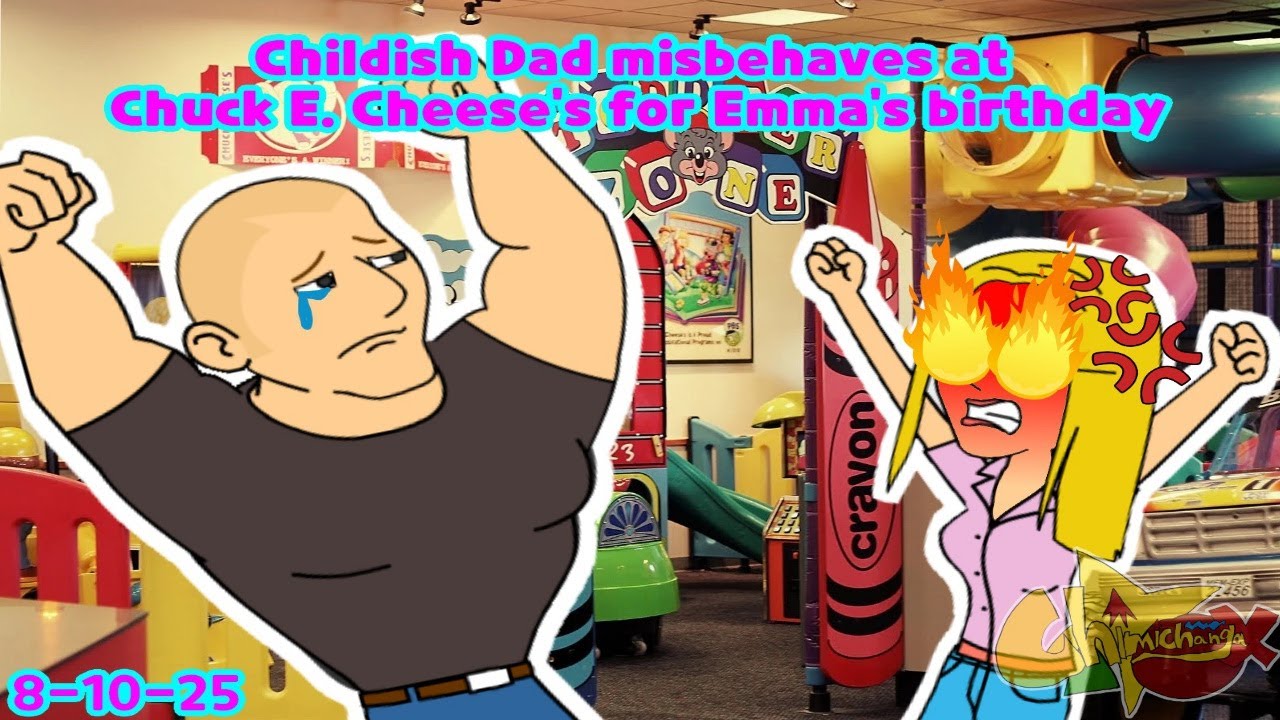 Childish Dad misbehaves at Chuck E. Cheese's for Emma's birthday. - YouTube