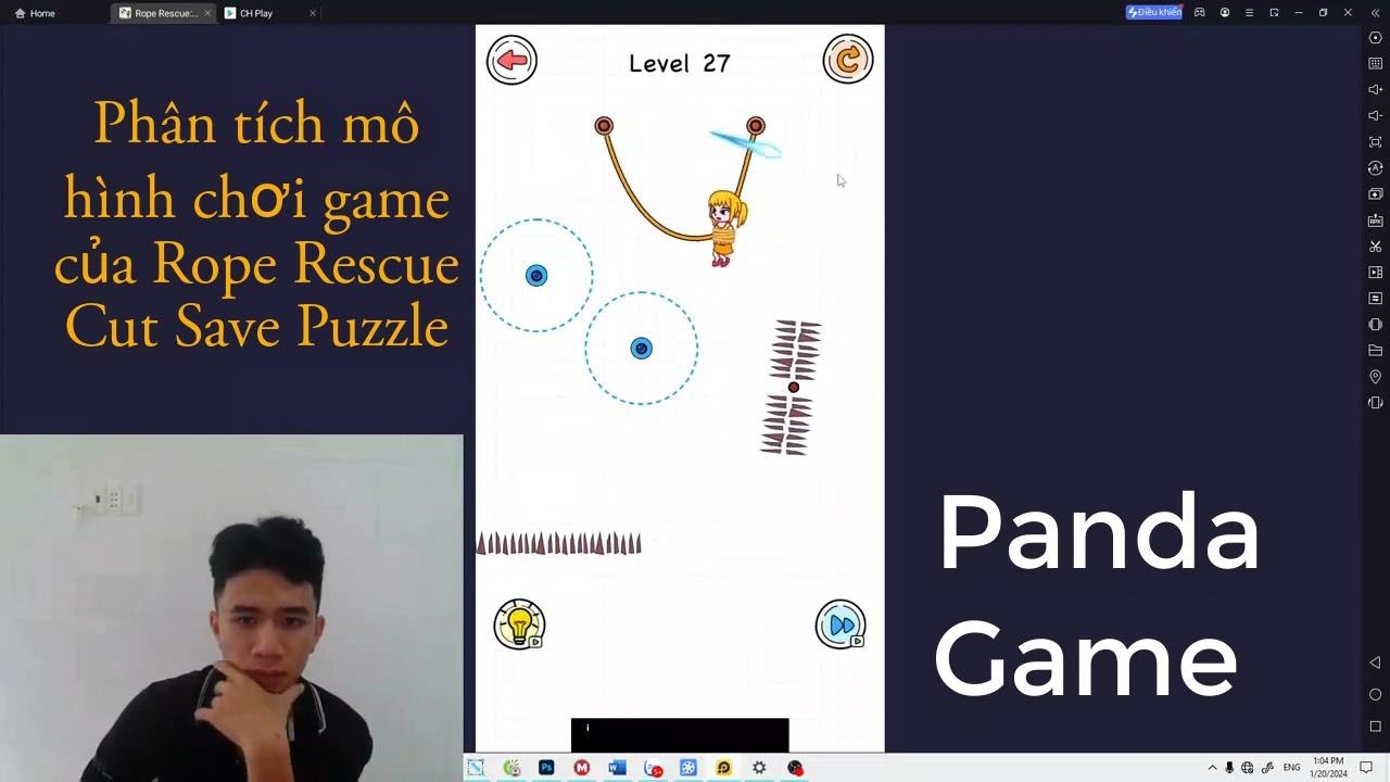Panda Game | Phân tích mô hình chơi game của Rope Rescue: Cut Save ...
