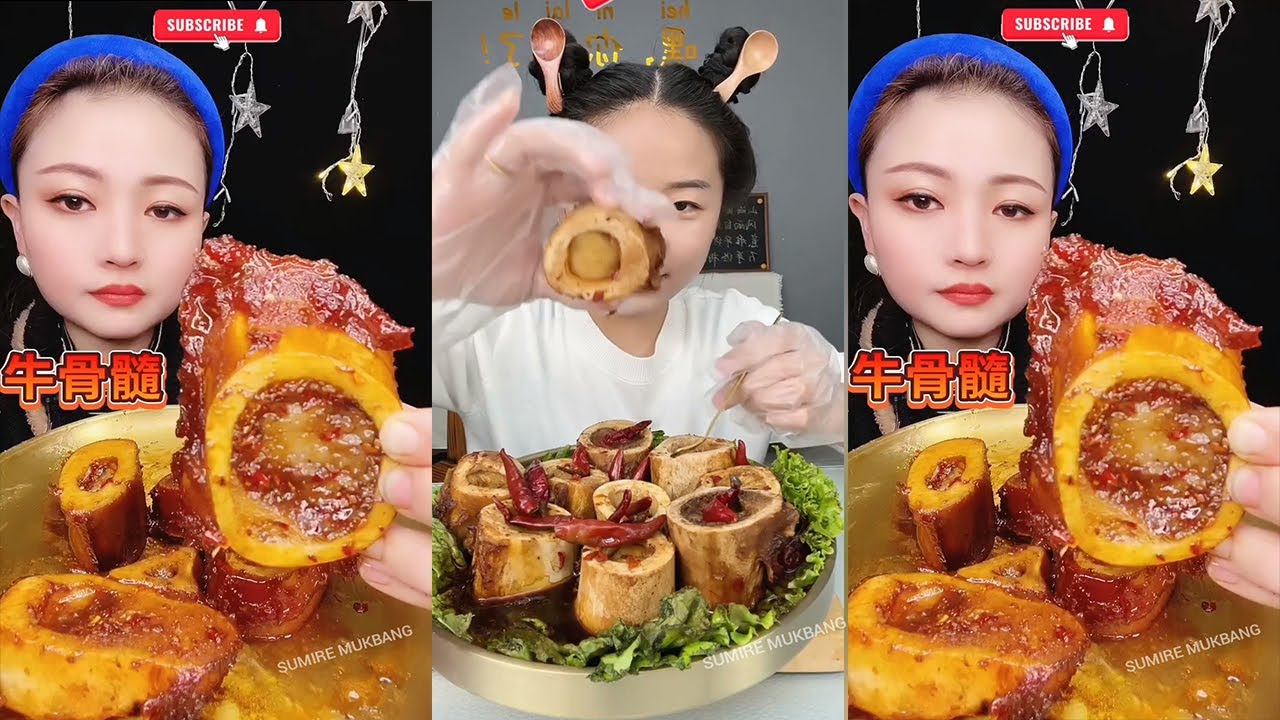 Mukbang Asmr Eating Roasted Big Bone Marrow So Yummy Youtube