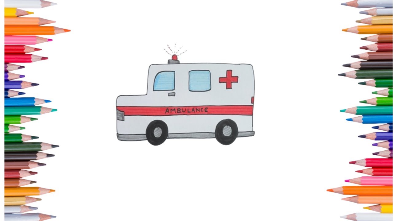 How to draw an Ambulance? Easy drawing for kids! Step-by-step guide ...